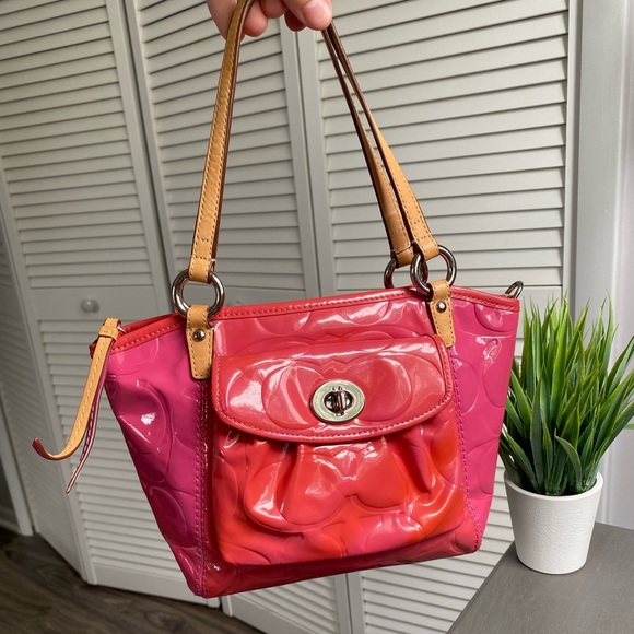 Coach | Bags | Coach Patent Leather Signature Embossed Bag | Poshmark